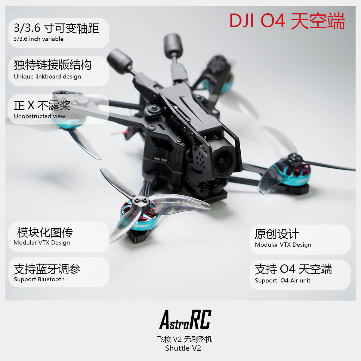 [PNP/BNF] Shuttle V2 3.6 inch FPV Drone , Modular VTX,Free style – AstroRC